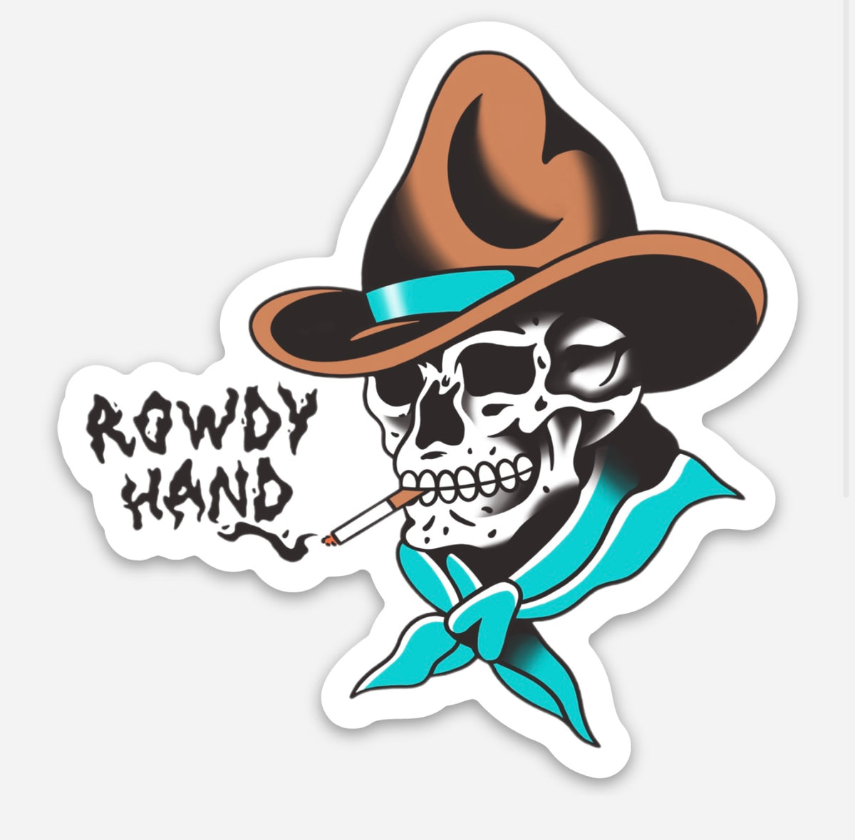 Cowboy Skull sticker – Rowdy Hand Co.